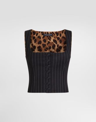 Dolce & Gabbana Weste Aus Wolle In Nadelstreifenoptik - Frau Blazer Mehrfarbig Wolle 36