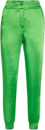 Philipp Plein Femme, Pantalons, Vert, Taille: 38 FR Pantalon de surv&ecirc;tement fusel&eacute; en satin