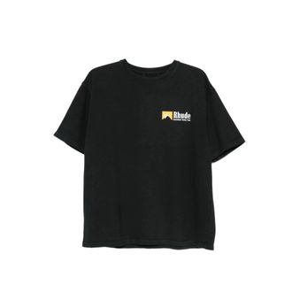 Rhude Homme, Tops, Noir, Taille: S T-shirt avec logo de course international Noir