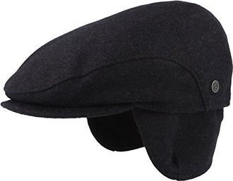 Bugatti Bugatti - Casquette plate dhiver avec membrane coupe-vent et prot&egrave;ge-oreilles rabattables - 100 % laine - Bleu - XXX-Large