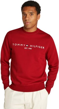 Tommy Hilfiger Herren Sweatshirt Tommy Logo ohne Kapuze, Rot (Dark Magma), 3XL