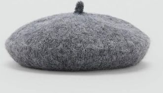 Mango B&eacute;ret laine m&eacute;lang&eacute;e gris chin&eacute; moyen - Femme - Taille unique - MANGO