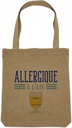 Fabulous Sac Shopping Tote Bag Aspect Lin - Pastis Allergique &agrave; lEau Soir&eacute;e Ap&eacute;ro F&ecirc;te - Sac de Courses Toile Epaisse 360g Beige Naturel Cabas Port&eacute; Epaule Sol