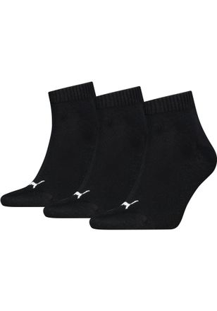 Puma Kurzsocken PUMA PUMA UNISEX QUARTER PLAIN 3P, Herren, Gr. 35-38, schwarz (3x schwarz), Baumwollmischung, unifarben, elastisch, Socken, Atmungsaktiv, R