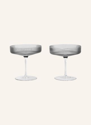Ferm Living Ferm Living 2er-Set Champagnergl&auml;ser Ripple grau