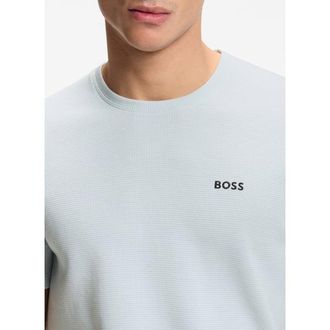 HUGO BOSS T-shirt &agrave; col rond en coton piqu&eacute; m&eacute;lang&eacute;