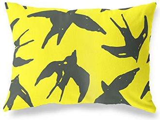 Bonamaison Le Jardin du Lin Kissen Zierkissenbezug Neongelb-Rauch Kissenbezug, Weich Bequem, Für Zuhause Autos Büro Sofa Wohnzimmer Couch Schlafzimmer Dekor, 35x