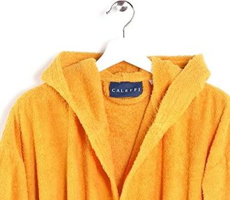 Caleffi Peignoir Bain Homme et Femme en 100% coton, doux, absorbant et respirant, avec capuche, ceinture et poches - Parfait pour la salle de bain, le spa ou 