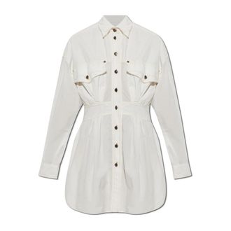Versace Kleid mit Kontrastn&auml;hten - - Dresses - Damen - Wei&szlig; - S