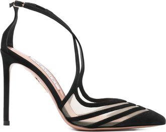 Aquazzura point toe strap heels - Schwarz
