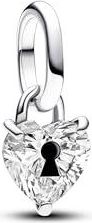 Pandora Pandora ME Mini dangle Serrure en argent sterling avec zircones cubiques transparentes et émail noir