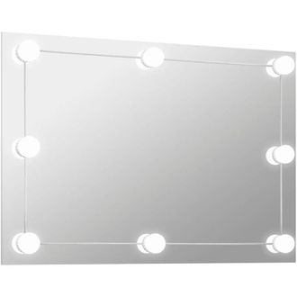 vidaXL Miroir mural sans cadre avec lampes LED Rectangulaire Verre vidaXL