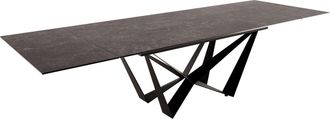 DELIFE Esszimmertisch Edge Keramik LaminamNero Greco Anthrazit 200-300x100 Spider Flachstahl Schwarz ausziehbar