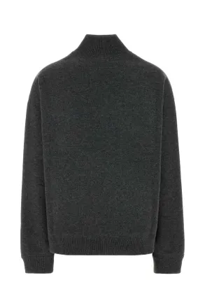 Miu Miu Womens Dark Grey Cashmere Sweater Ardesia Exterior: Maglieria