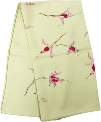 Herm&egrave;s Pre-owned Fl de Fuchsia Silk Scarf - Femme - Pre-owned - Vert - Taille: ONE Size