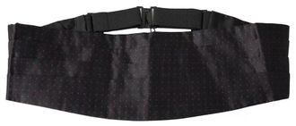 Dolce & Gabbana Mens Black Silk Dotted Waist Tuxedo Belt Cummerbund