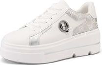 Queen Helena Baskets Baskets Platform Léger Casual Femme X32-2, Blanc et argent., 40 EU