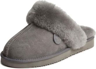 Dearfoams Dearfoams Fireside Sydney Pantoufles dint&eacute;rieur et dext&eacute;rieur en fourrure de mouton pour femme, Gris, 8