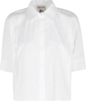 Semicouture Femme, Blouses et Chemises, Blanc, Taille: 34 FR Boxy Shirt