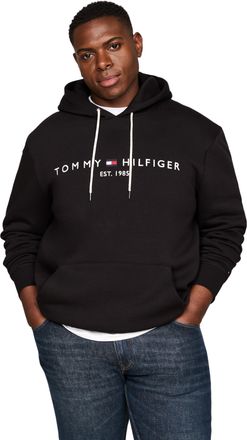 Tommy Hilfiger Herren Hoodie Logo mit Bauchtasche, Schwarz (Black), XXL