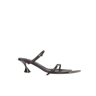 MUGLER Schwarze Sandaletten mit Absatz und silbernen Details - - Shoes - Damen - Schwarzk - 38 EU