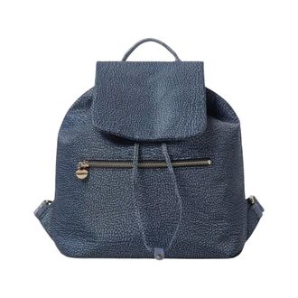 Borbonese Femme, Sacs, Bleu, Taille: ONE Size Eco Line Backpack Medium