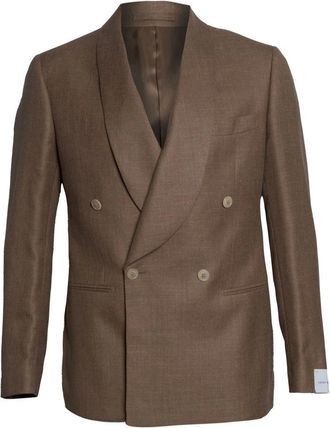 Luigi Bianchi Mantova Homme, Vestes, Brun, Taille: S Blazer crois&eacute;