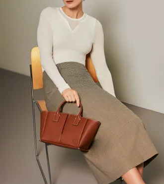 Le Tanneur Petit sac &agrave; main Elena en cuir grain&eacute;