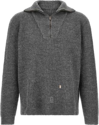 Maison Margiela Pull Col Rond - Gris