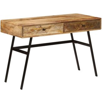 vidaXL Vidaxl - Bureau avec tiroirs Bois solide de manguier 110x50x76 cm