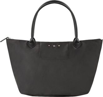 Springfield Damen Nylon Black Bag with Little Metal Trims Nylontasche, Schwarz