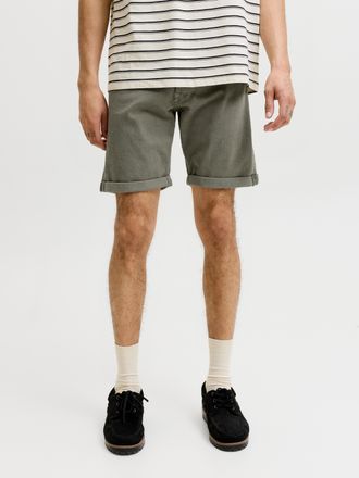 Jack & Jones Bermudas JACK & JONES JJIRICK JJFOX SHORTS AKM 340, Herren, Gr. L, N-Gr, mulled basil, Web, Obermaterial: 76% Baumwolle, 22% Polyester, 2% Elasthan, u