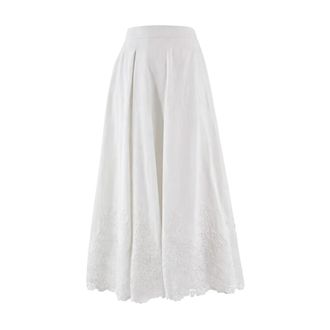 Ermanno Scervino Femme, Jupes, Blanc, Taille: 38 FR Lace-Trim Long Skirt
