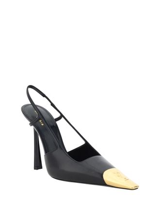 Saint Laurent Womens Jeanne Pumps Nero Calf Leather Bos Taurus High Heel Shoes