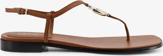 Gucci Lifford leather sandals with metal GG logo - GUCCI - gender_Woman