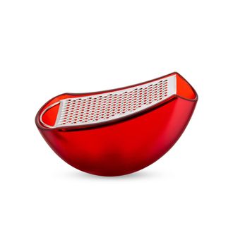 Alessi Parmenide AARU01 R - Reibe mit Designwaffe, in Thermoplastischem Harz und Poliertem Stahl, Rot, 15,3cm