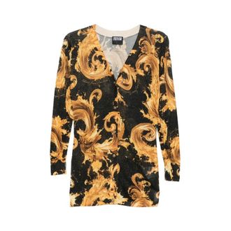 Versace Jeans Couture Baroque-print Cardigan - - Knitwear - Damen - Mehrfarbig - S