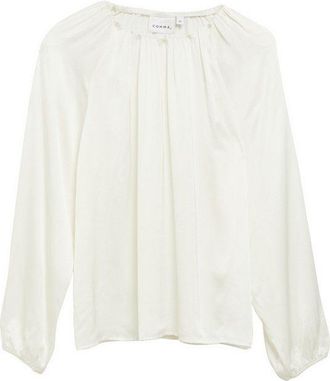 Comma Langarmbluse Bluse Satinbluse mit Raffung