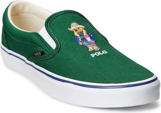 Ralph Lauren Herren Keaton Polo Bear Slip-on Sneaker, Wald, 43 EU