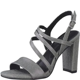 Marco Tozzi Femme Damen 2-2-88304-20 Sandale à Talon, Noir (Black Metallic), 39 EU