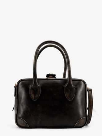 Golden Goose Womens Leather Crossbody Bag Vita Vintage Black Shoulder