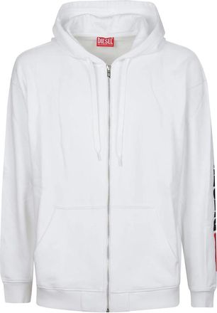 Diesel Homme, Sweatshirts et sweats &agrave; capuche, Blanc, Taille: L S-Boxt Zip Hood Div