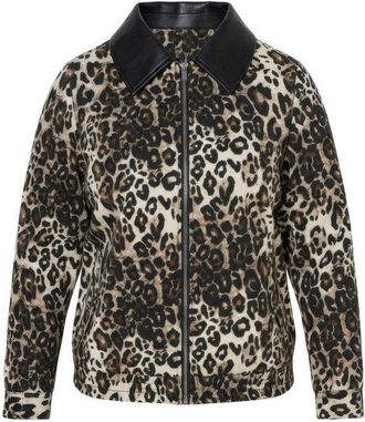 Angel Of Style Sommerjacke Jacke Leo-Muster Lederoptik-Kragen