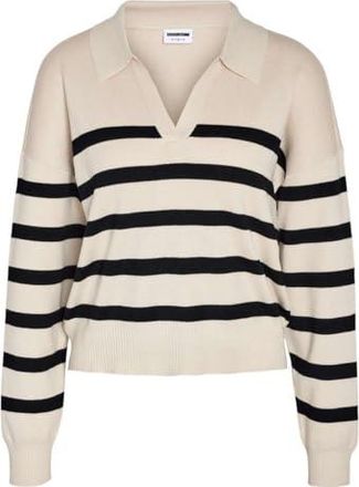 Noisy May NMFIFI L/S Polo Neck Knit FWD Noos, Pull-Over Femme, Beige