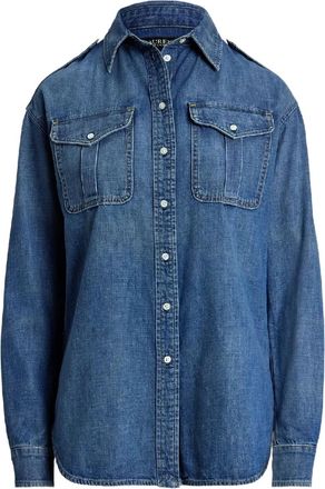 Lauren Ralph Lauren Hemd mit Klappentasche - Blau