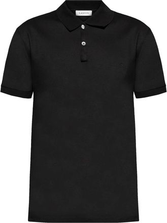 Lanvin Homme, Tops, Noir, Taille: 2XL Polo en coton avec logo brod&eacute;