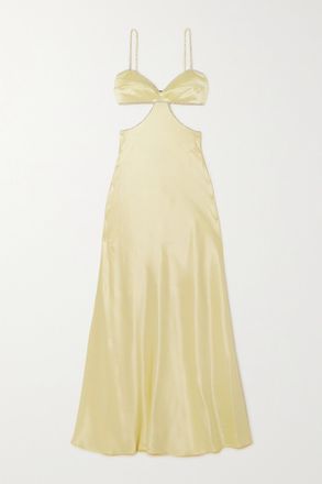 Michael Lo Sordo Maxikleid Aus Seide Mit Cut-outs Und Kristallen - Gelb