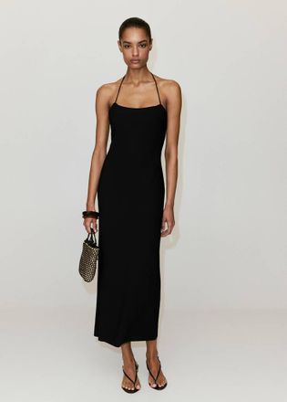 Mango Robe longue ajust&eacute;e noir - Femme - XXS - MANGO