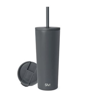 Simple Modern Thermobecher mit Strohhalm und Deckel | Trinkbecher mit Henkel Wiederverwendbare Edelstahl | Geschenke f&uuml;r Frauen und M&auml;nner | Classic | 710ml | Graph