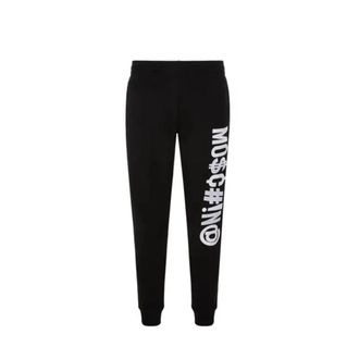 Moschino Logo Jogginghose mit Rippb&uuml;ndchen - - Trousers - Herren - Schwarzk - M